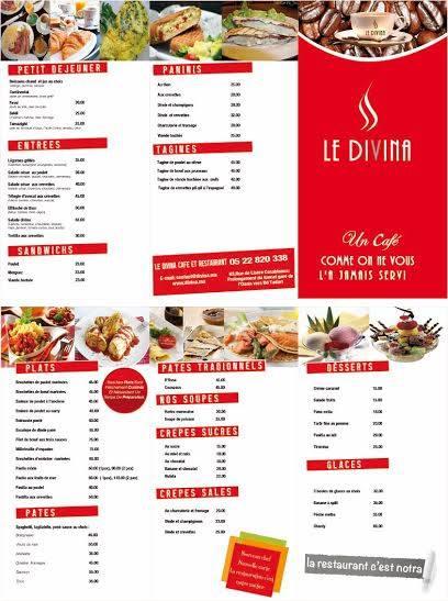 Speisekarte von Le Divina Restaurant, Casablanca