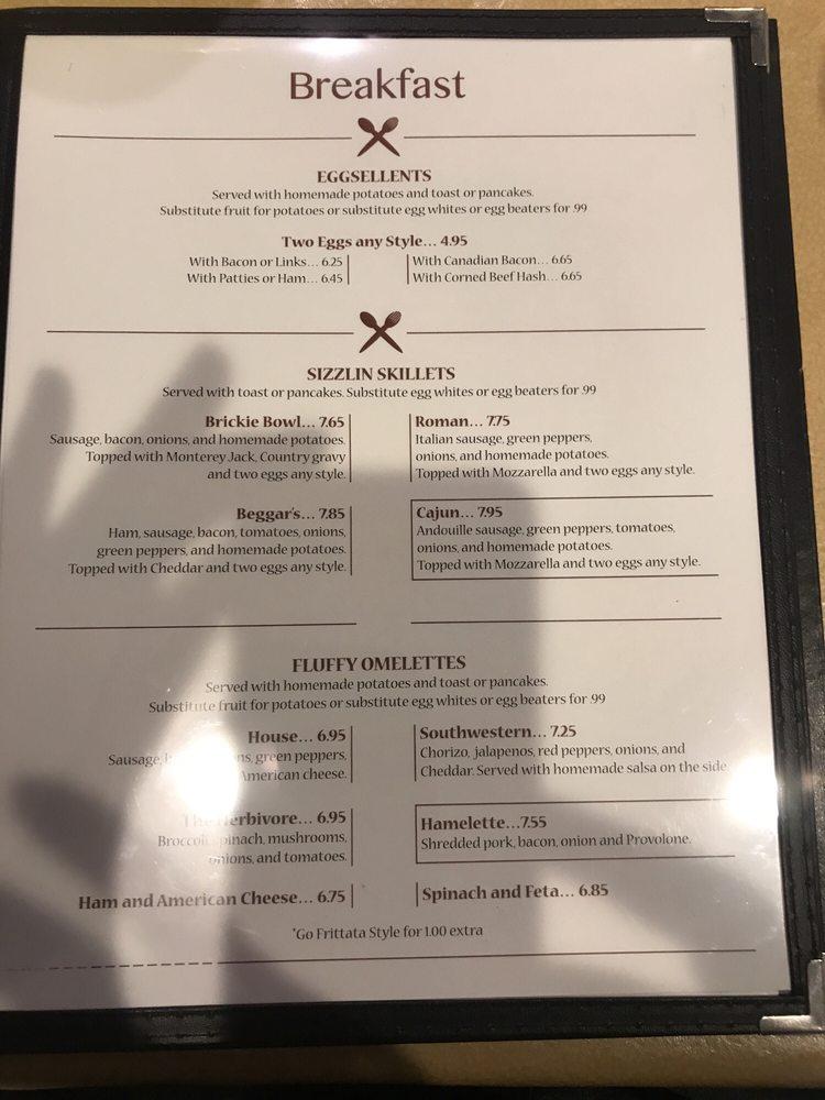 Menu at Cafe 339, Hobart