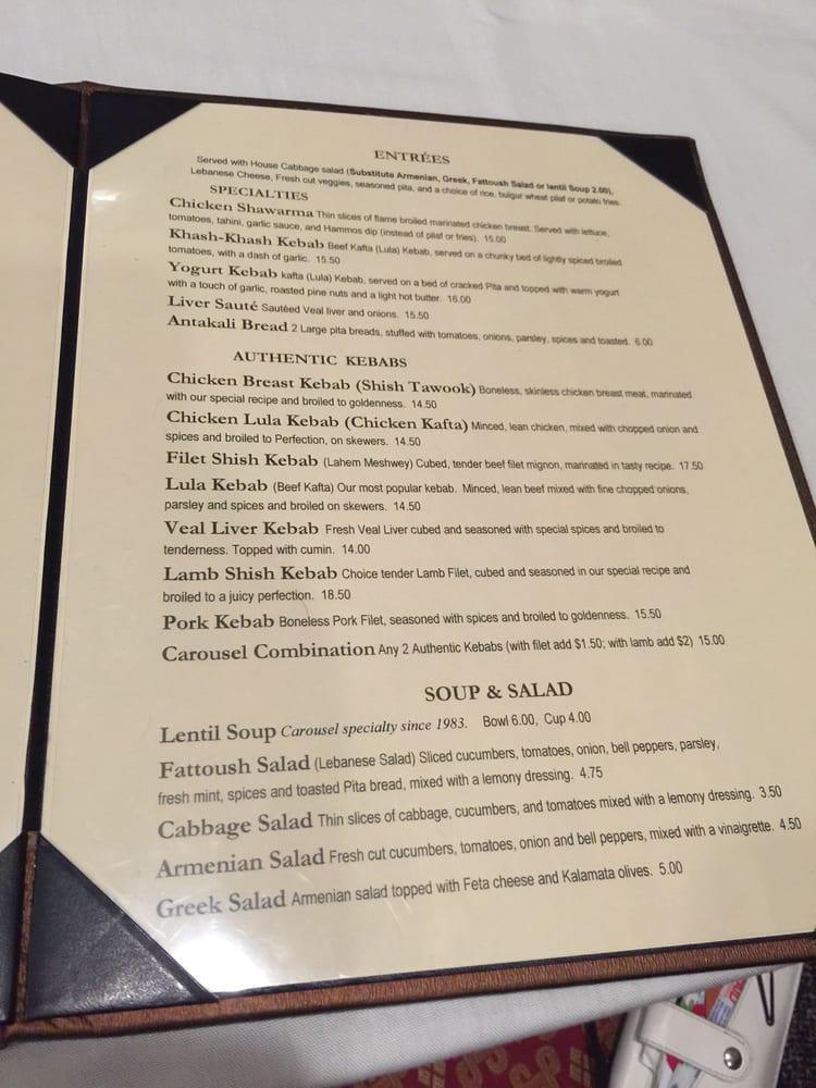 Menu at Carousel Restaurant Hollywood, Los Angeles, Hollywood Blvd #107