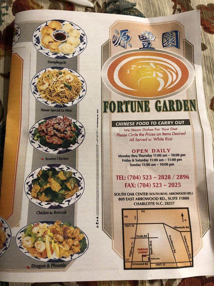 Menu at Fortune Garden restaurant, Charlotte, 809 E Arrowood Rd #1800