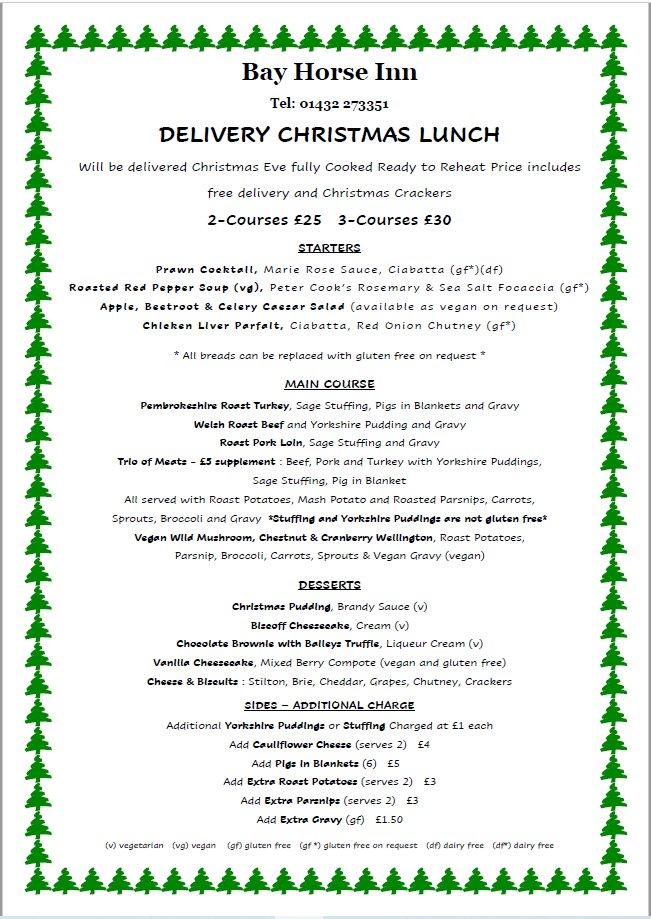 Menu at The Bay Horse Inn pub & bar, Hereford