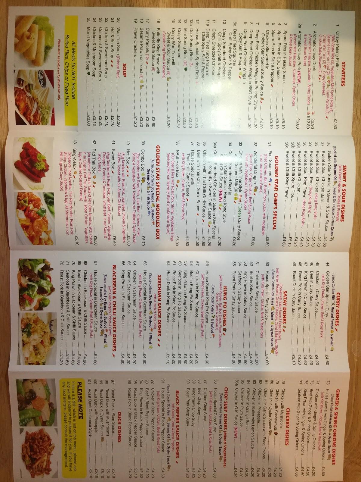 Menu at Golden Star Chinese(10% OFF Right Now!!) restaurant, Leyland