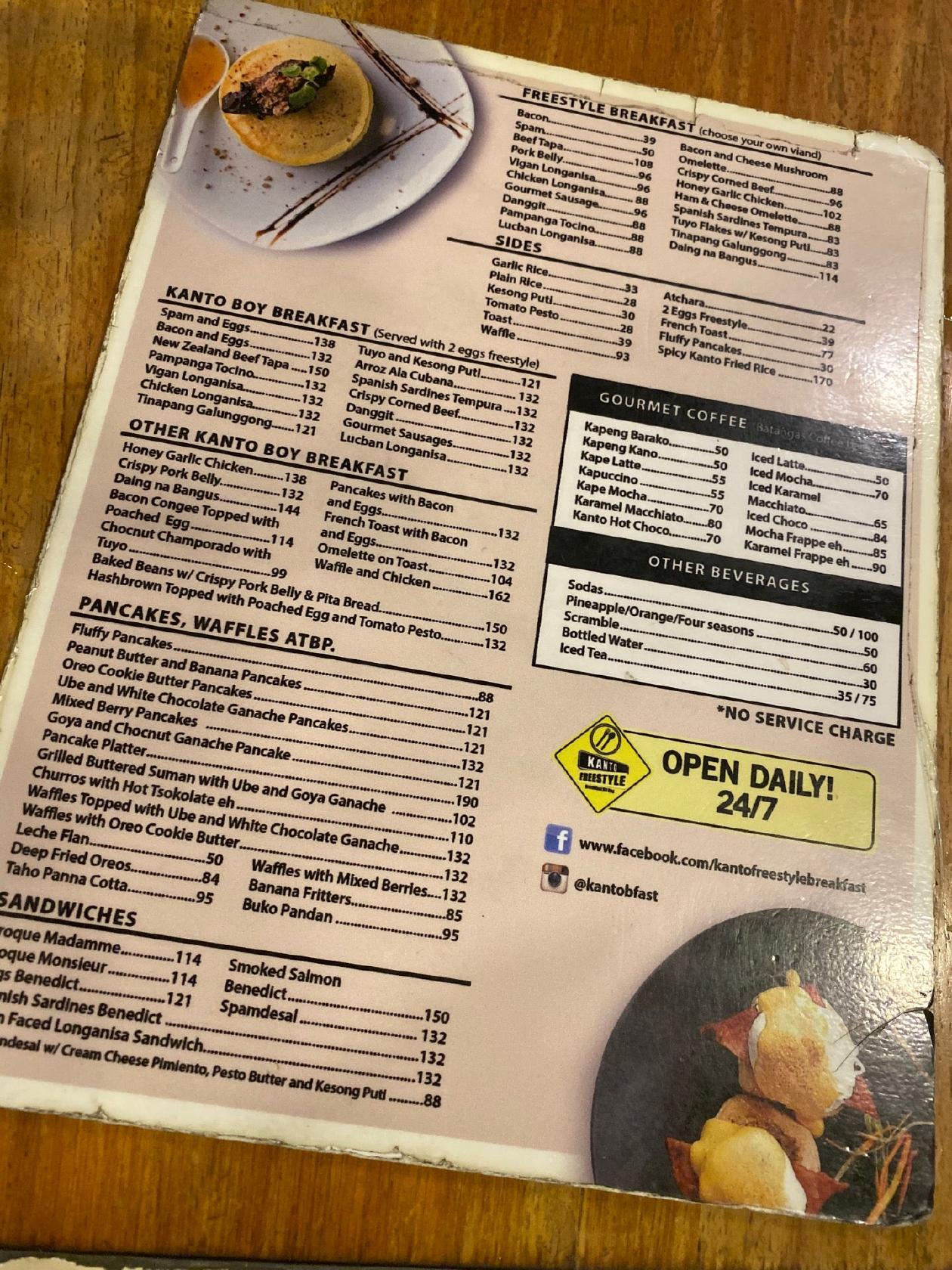 Menu at Kanto Freestyle Breakfast La Salle restaurant, Manila, Leon ...