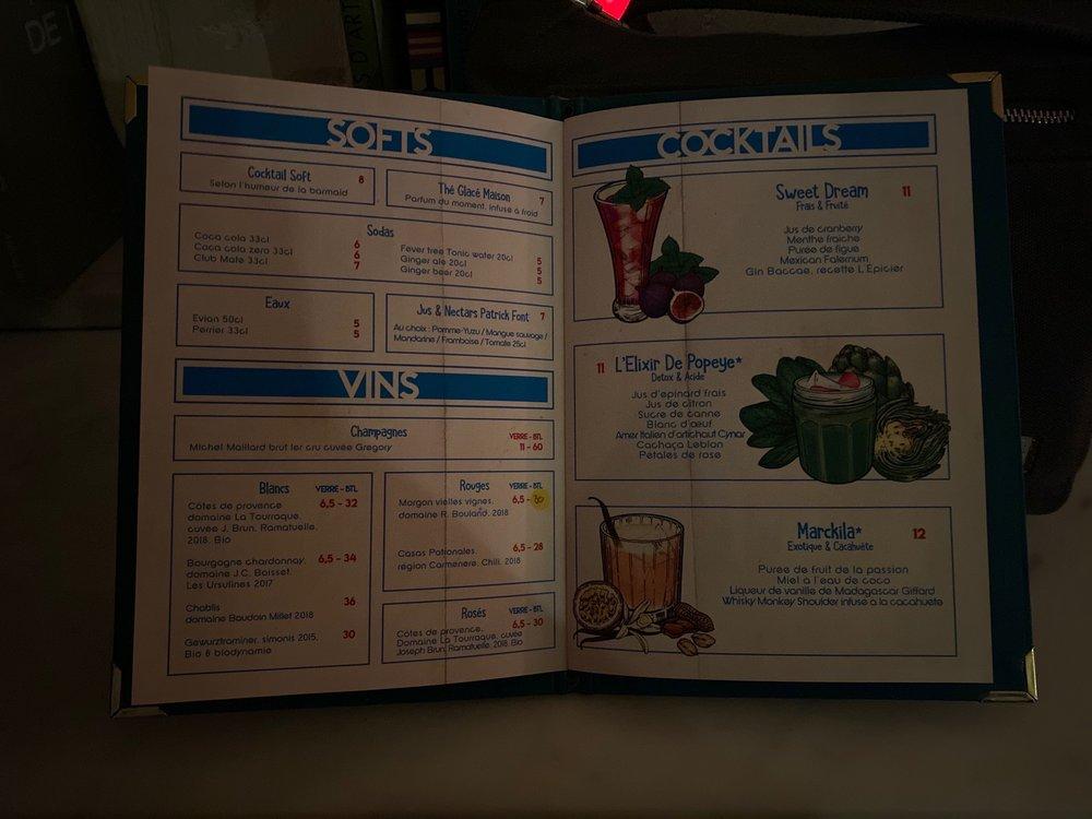 Menu at Lavomatic pub & bar, Paris