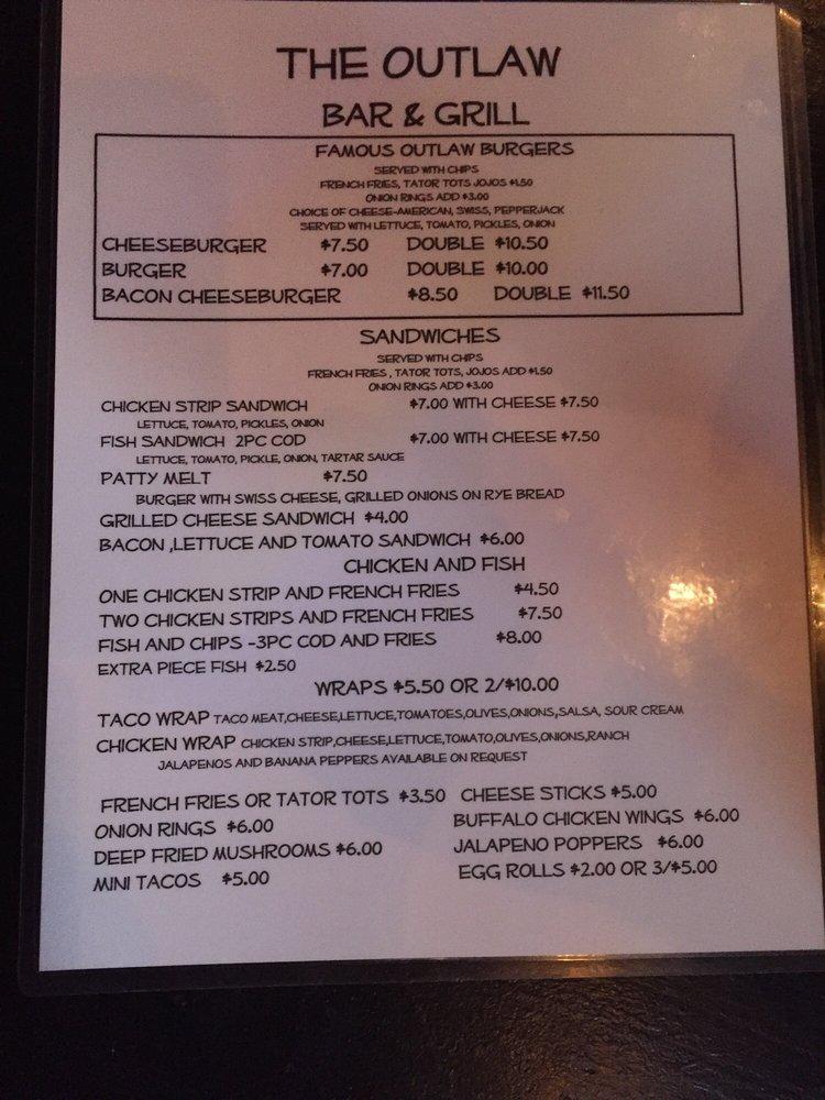 Menu at Outlaw Bar & Grill, Mullan