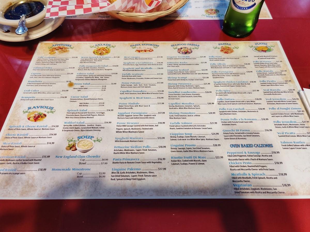Menu at Palermo Restaurant Italian Cucina, Modesto, 310 H St