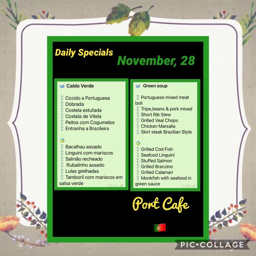 Menu at Port Cafe, Garden City Park