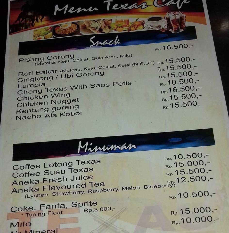 Menu at Texas Chicken restaurant, Balikpapan, PRCR+VP9