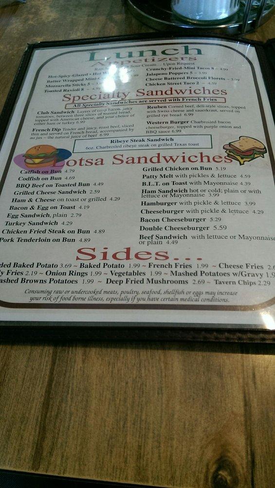 Menu at Zephyr Cafe, Piedmont