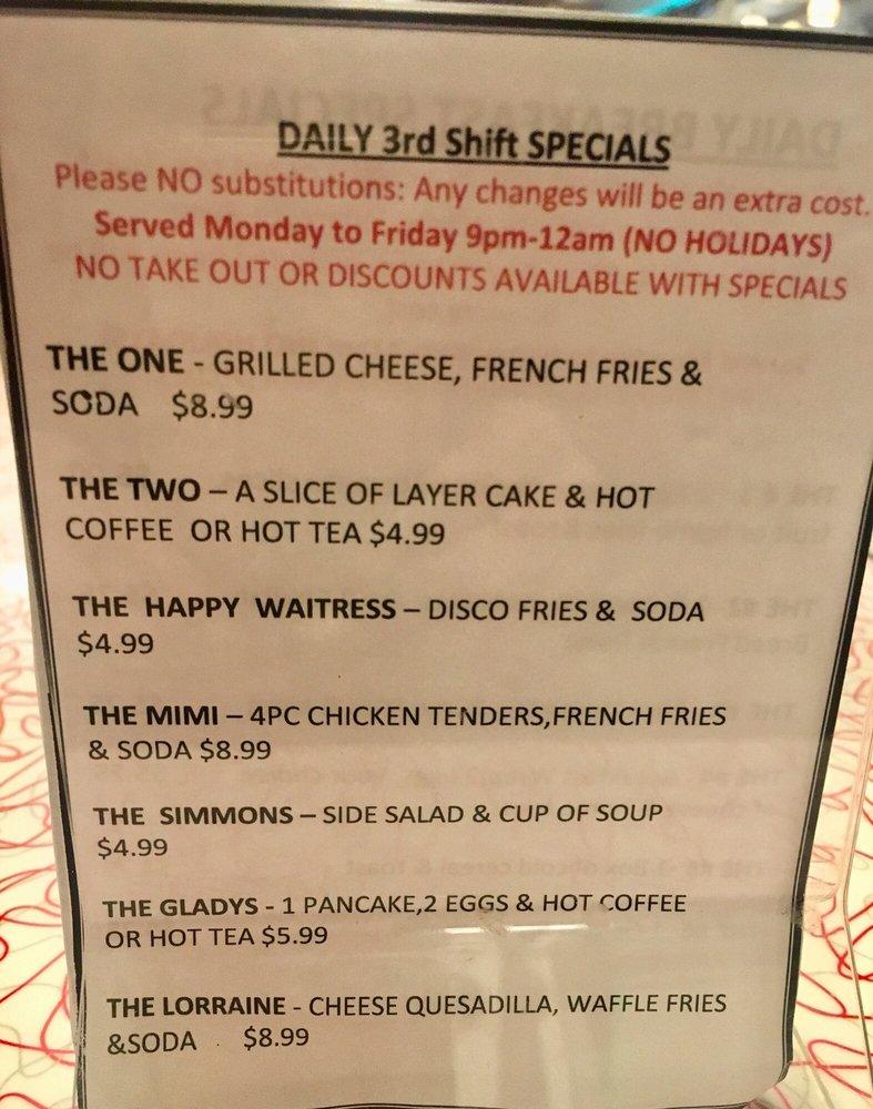 Menu at Vernon Diner restaurant, Vernon