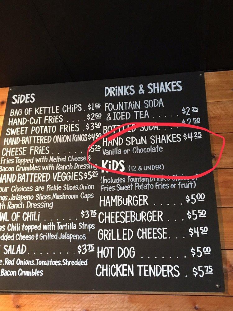 Menu at Big Burger restaurant, Hudson Oaks