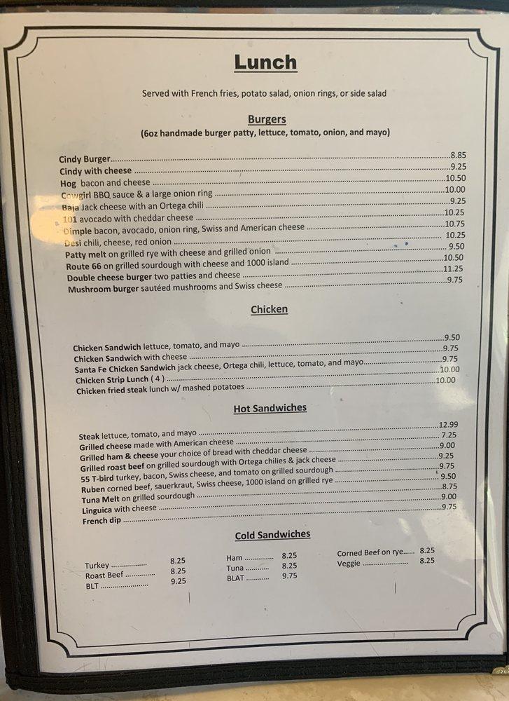 Menu at Dimples Diner restaurant, Visalia