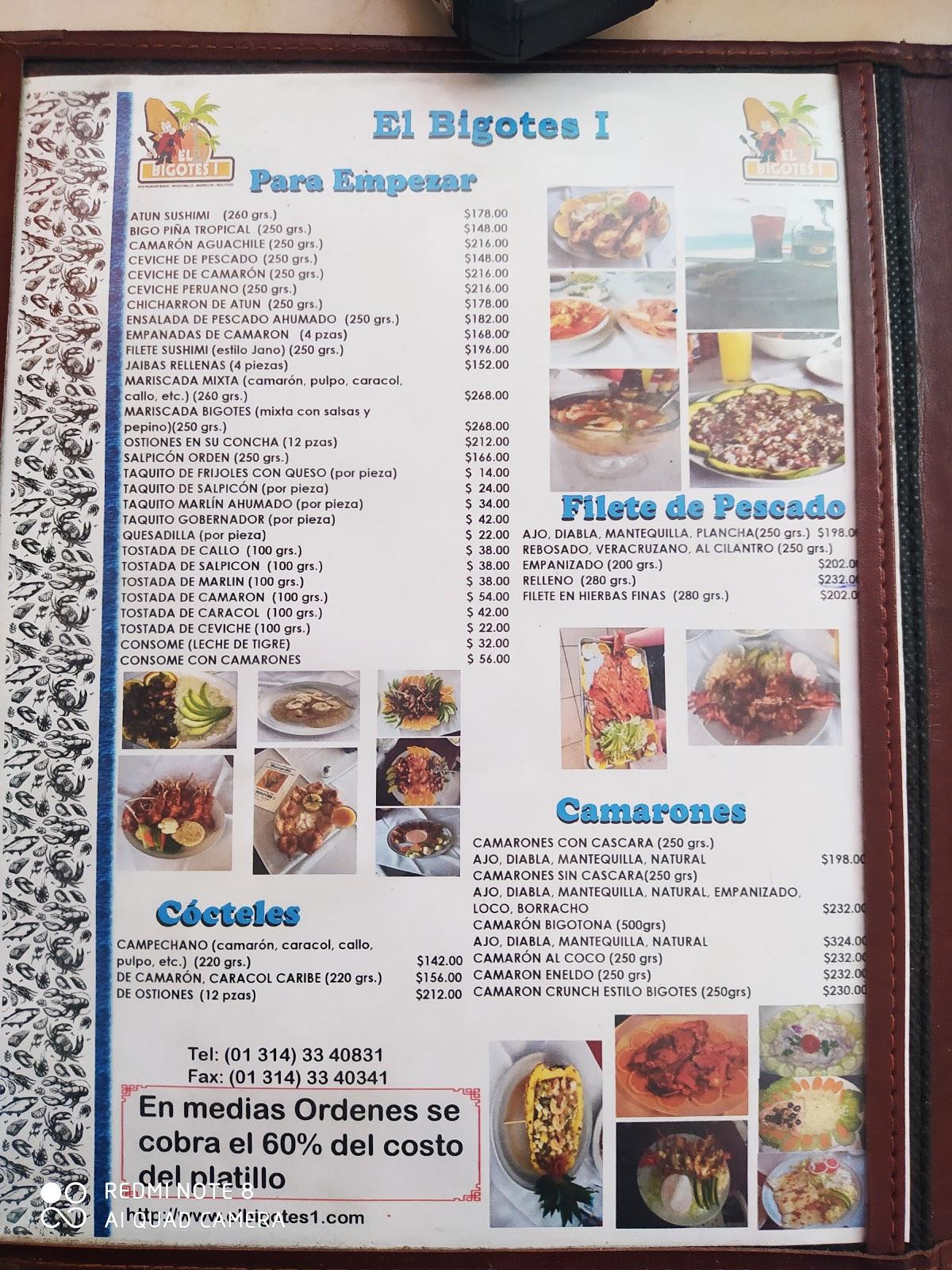 Menu at El Bigotes 1 restaurant, Manzanillo, Blvd. Miguel de la Madrid ...