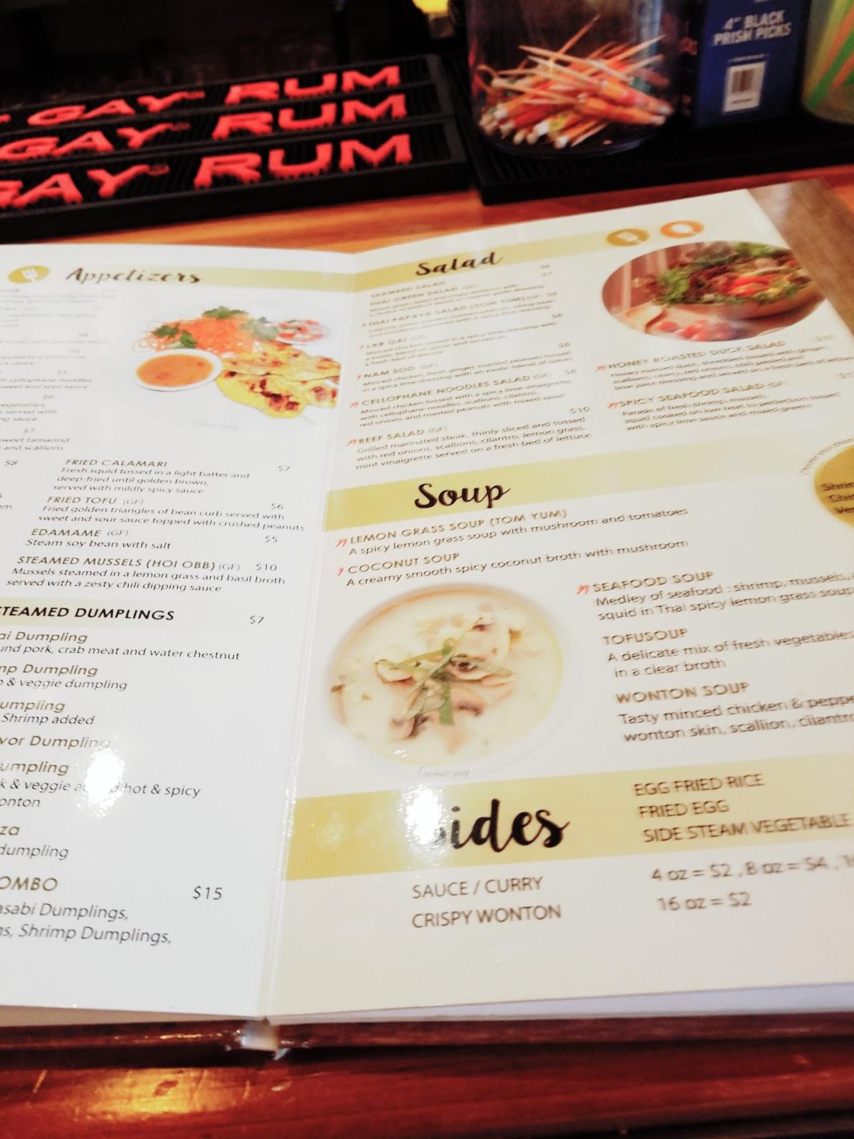 Carta de PINTO Thai Culpeper Restaurant & Bar, Culpeper