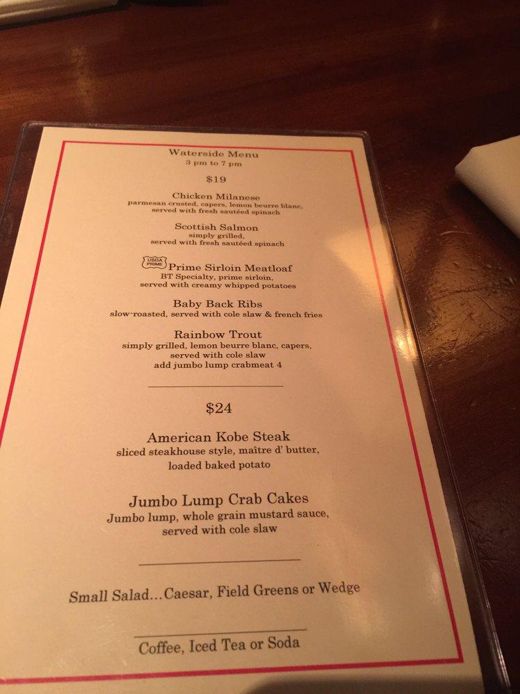 Menu at BrickTop's restaurant, Naples, Tamiami Trail N