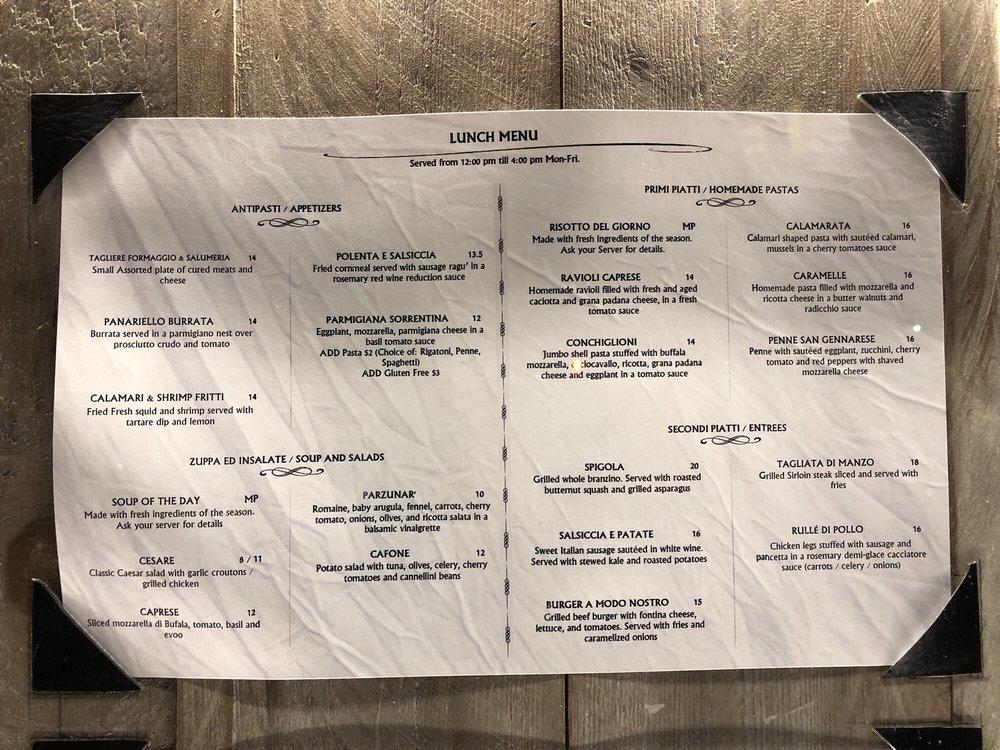 Menu at Tartina restaurant, New York City, Amsterdam Ave