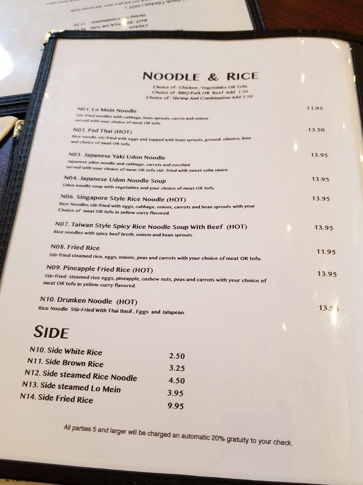 Menu at Asian Fusion restaurant, Fairplay, US Hwy 285