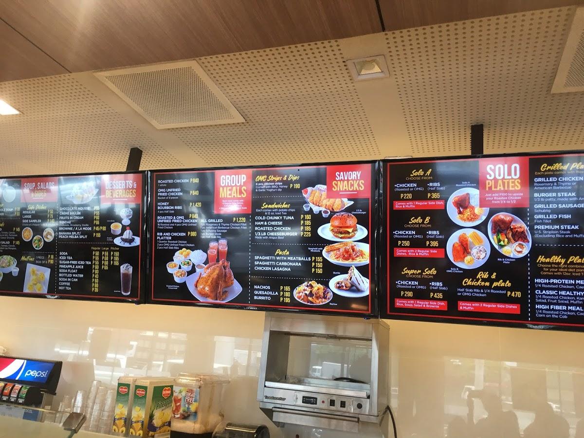 Menu at Kenny Rogers Roasters restaurant, Valenzuela