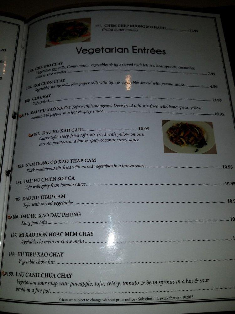 Menu at Saigon Basil restaurant, Northglenn