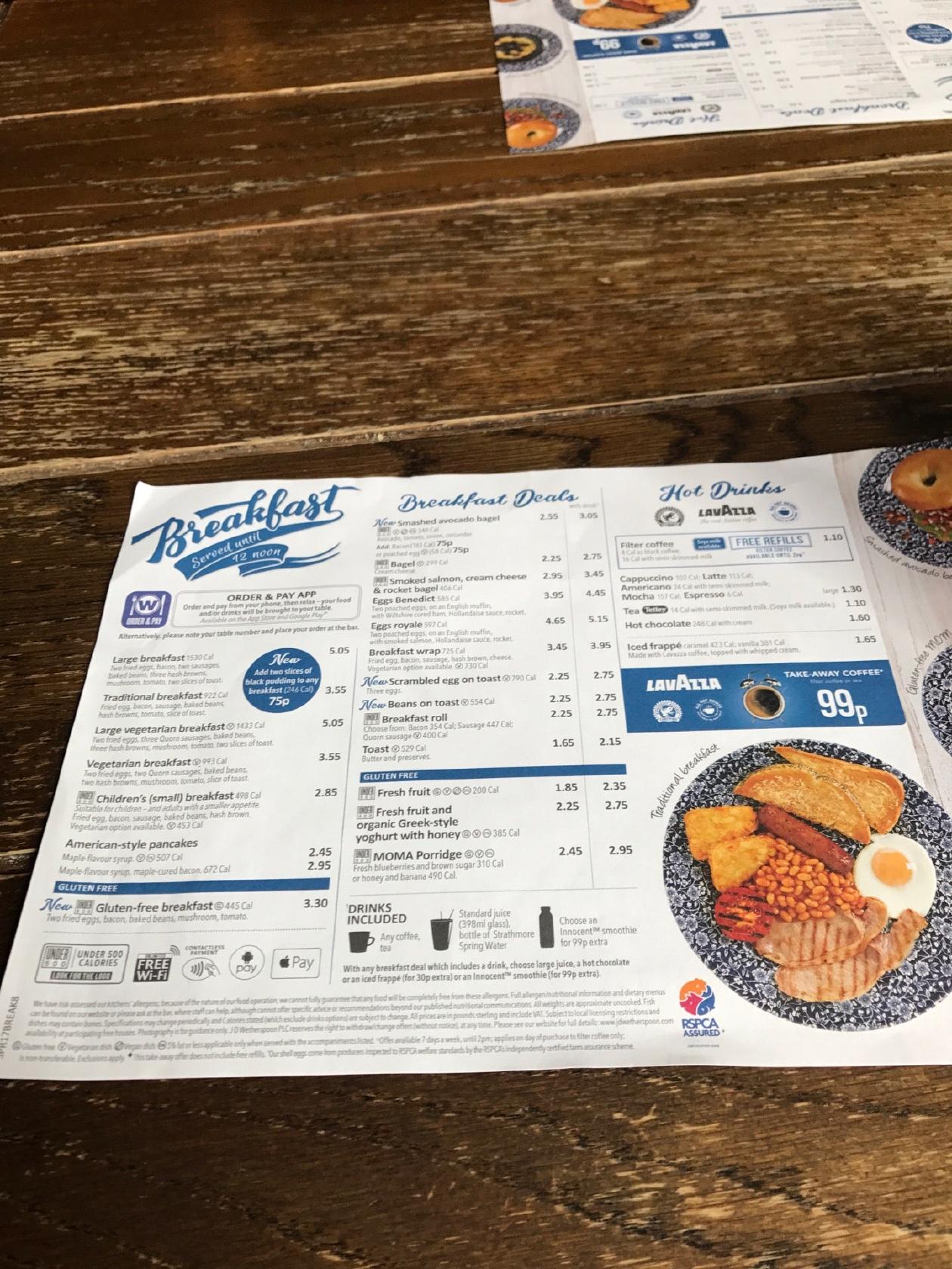 Menu at The Romany Rye - JD Wetherspoon pub & bar, Dereham