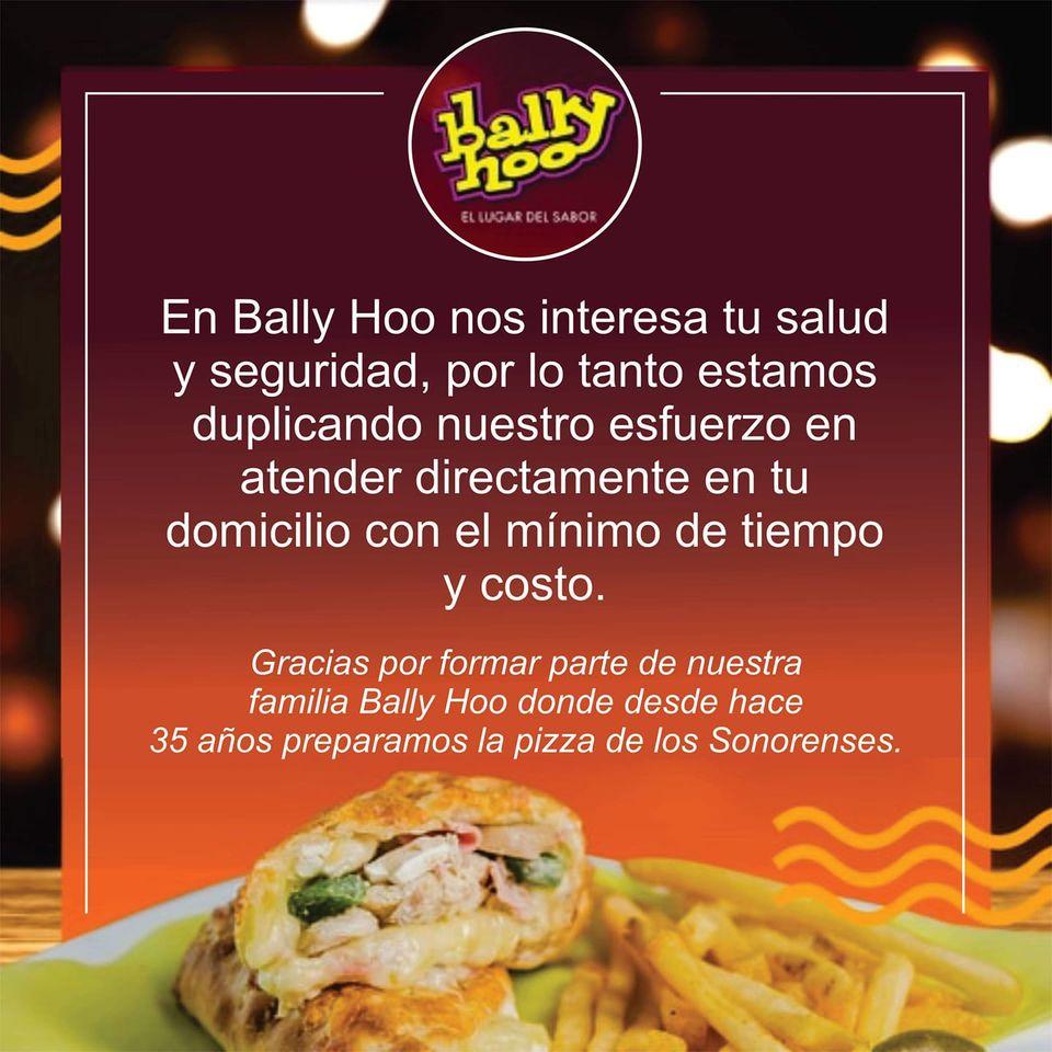 Menu at bally hoo restaurant, Hermosillo