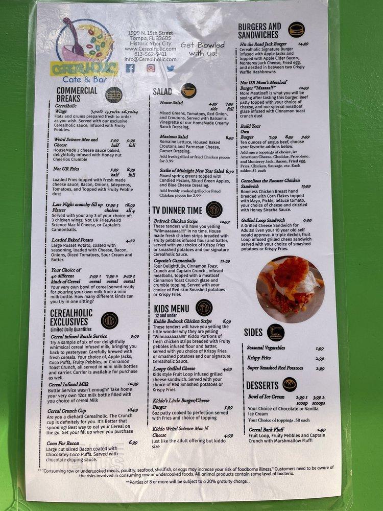 Menu at THE LOFT Elevated Bar & Food, Tampa