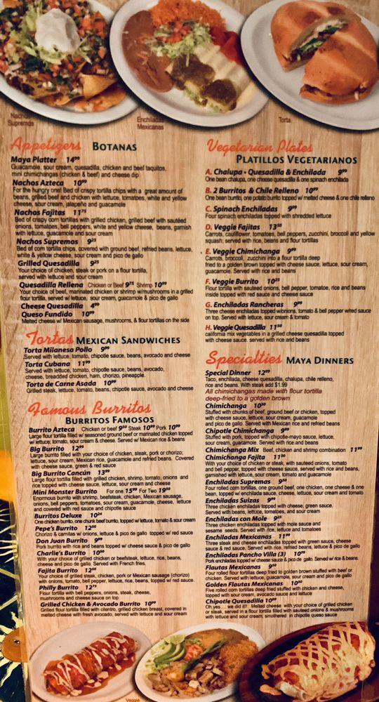 Menu at El Azteca Mexican Restaurant, Neenah