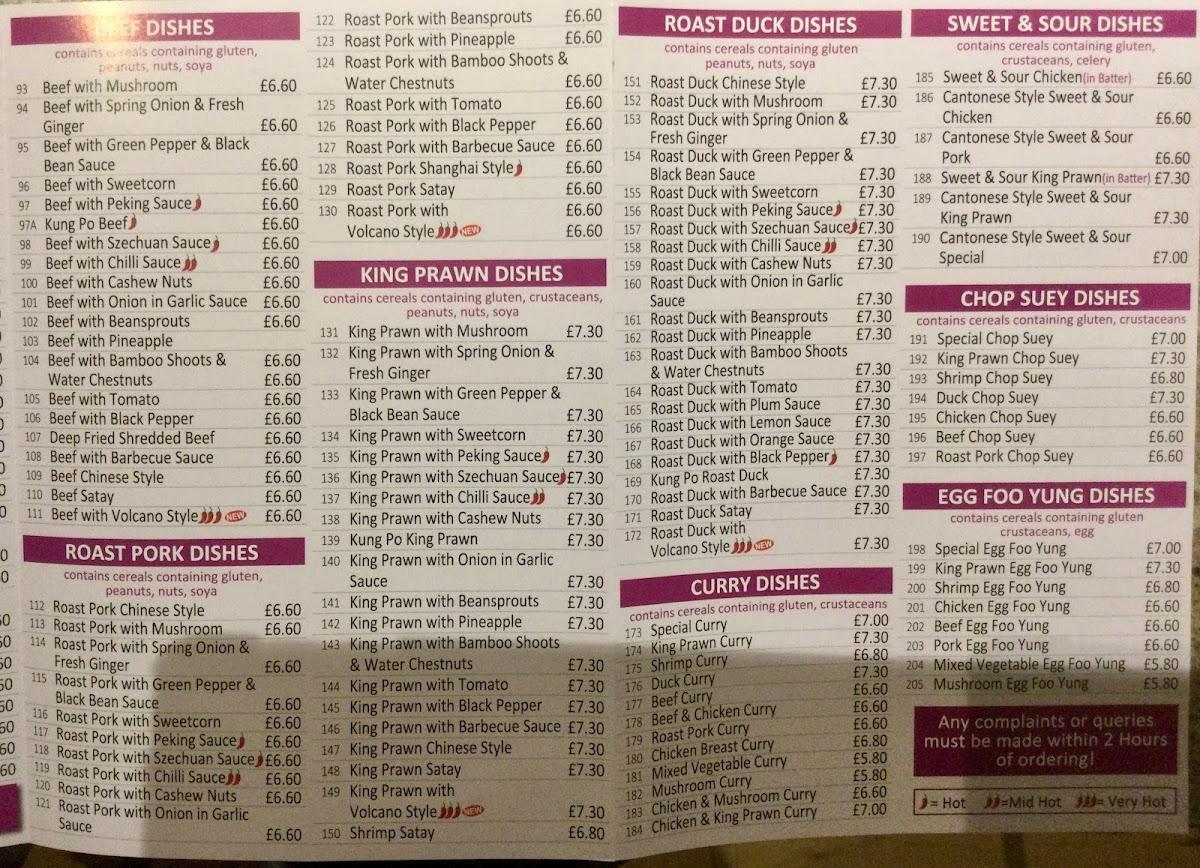 Menu at Lucky House Chinese restaurant, Darvel