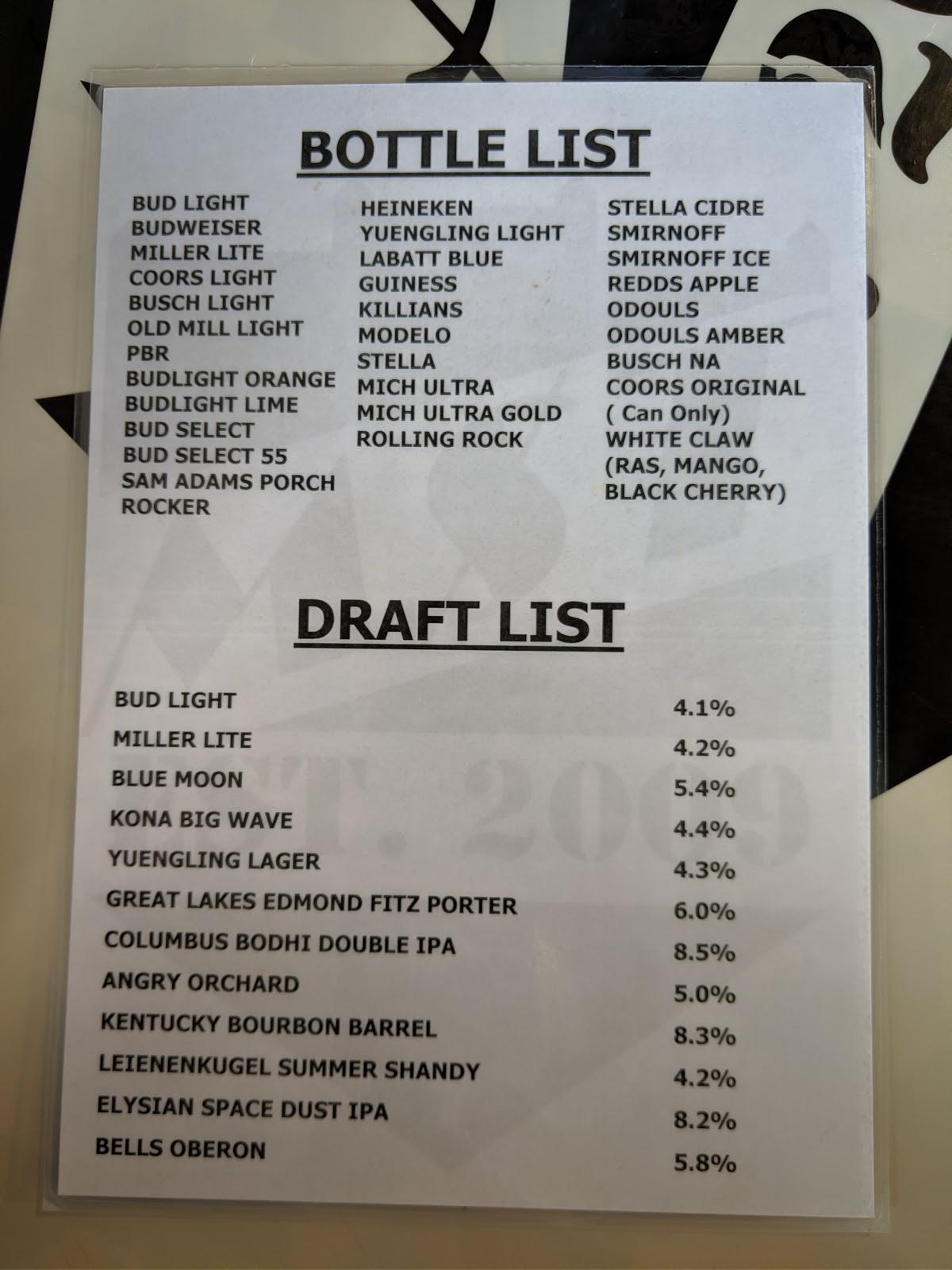 Menu at MST Pub & Grub, Tiffin, 92 Madison St