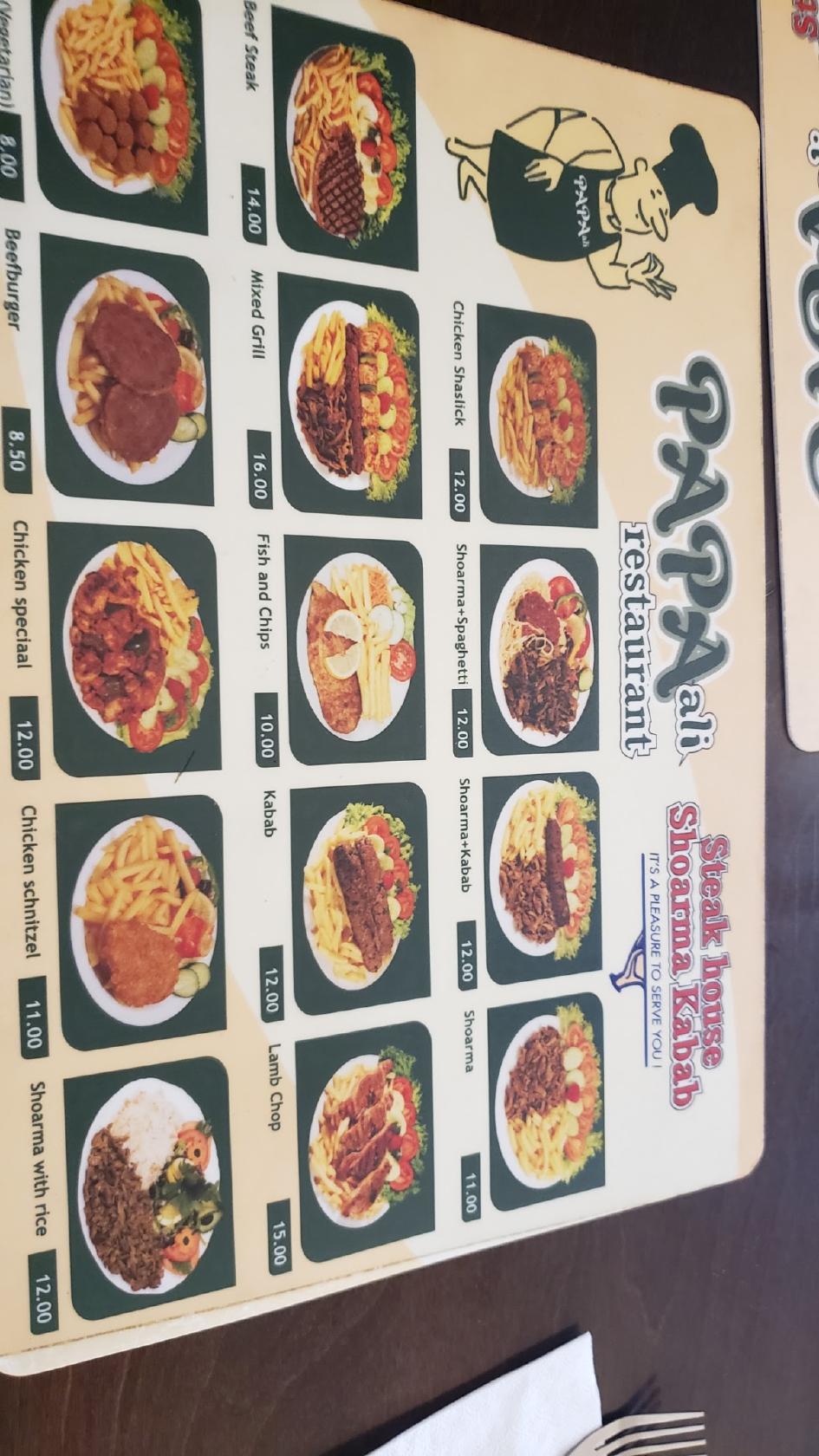 Menu at Mix Grill Restaurant Steak House, Amsterdam