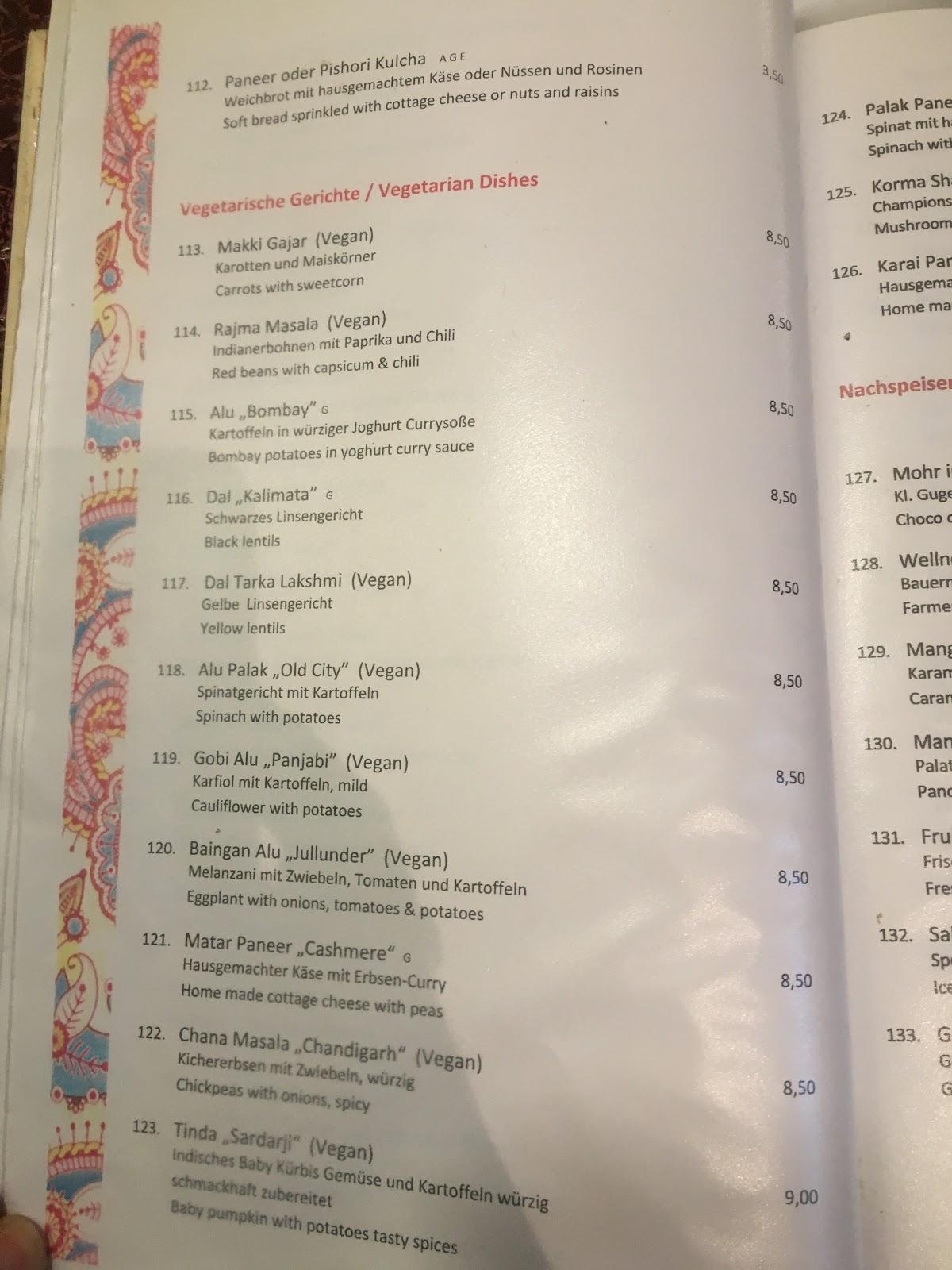 Speisekarte von Sahib restaurant, Innsbruck