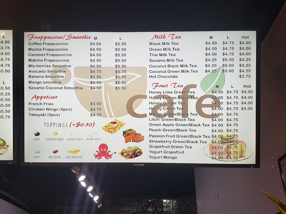 Menu at T Cafe, Philadelphia