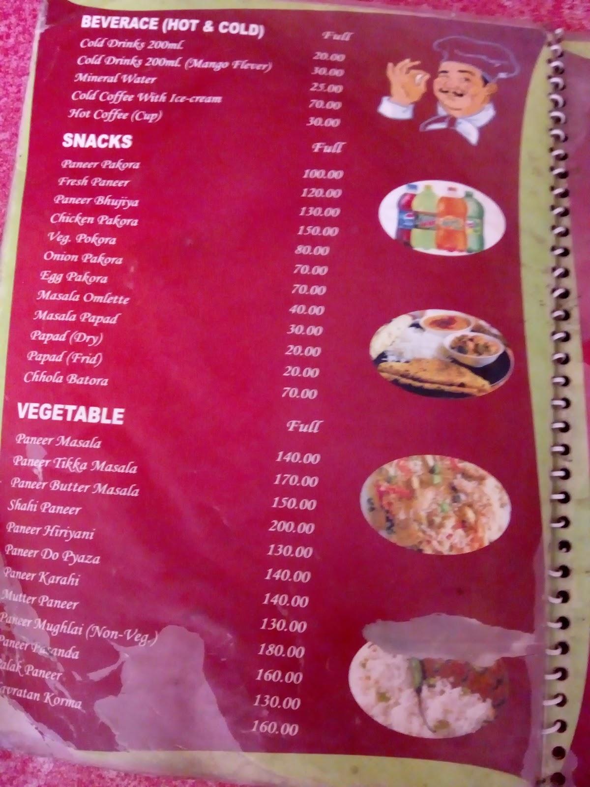 Menu at Welcome Restaurant, Mughal Sarai