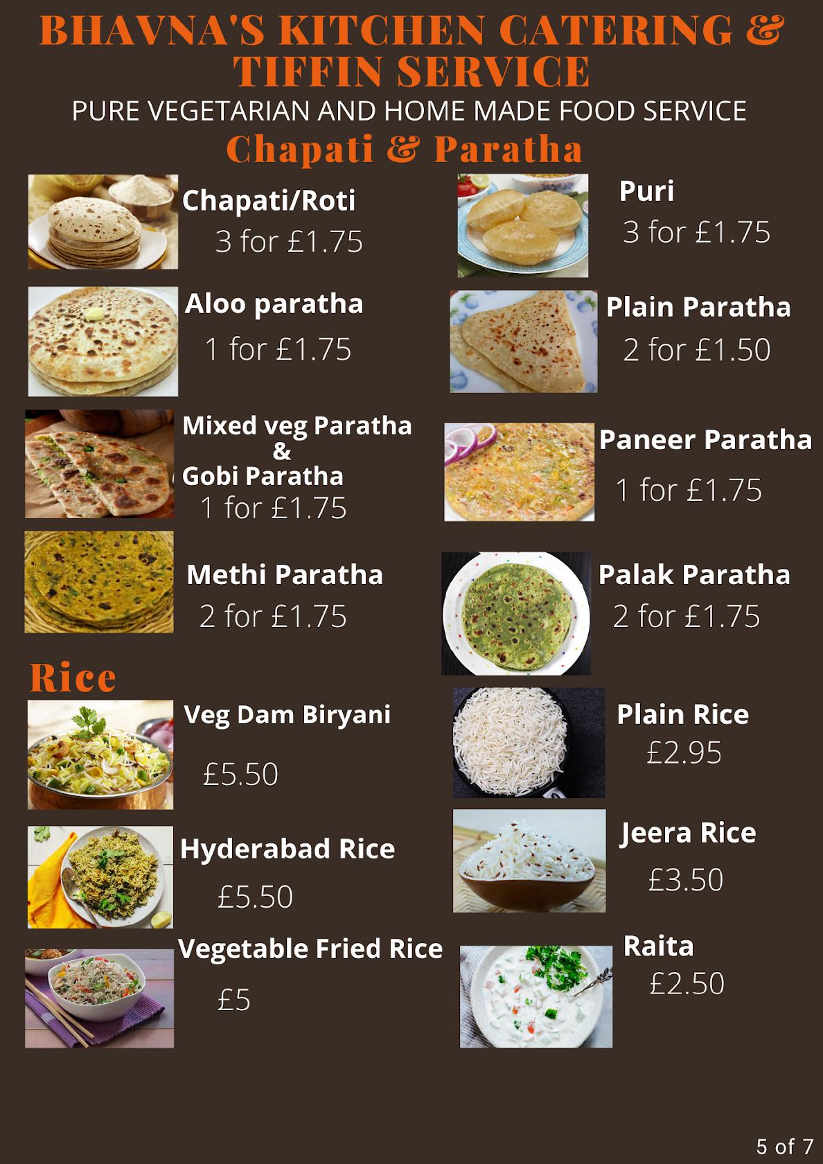 Menu at Bhavna'skitchen, London