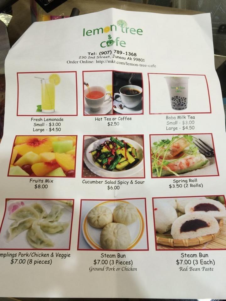 Menu at Lemon Tree Café cafe, Juneau