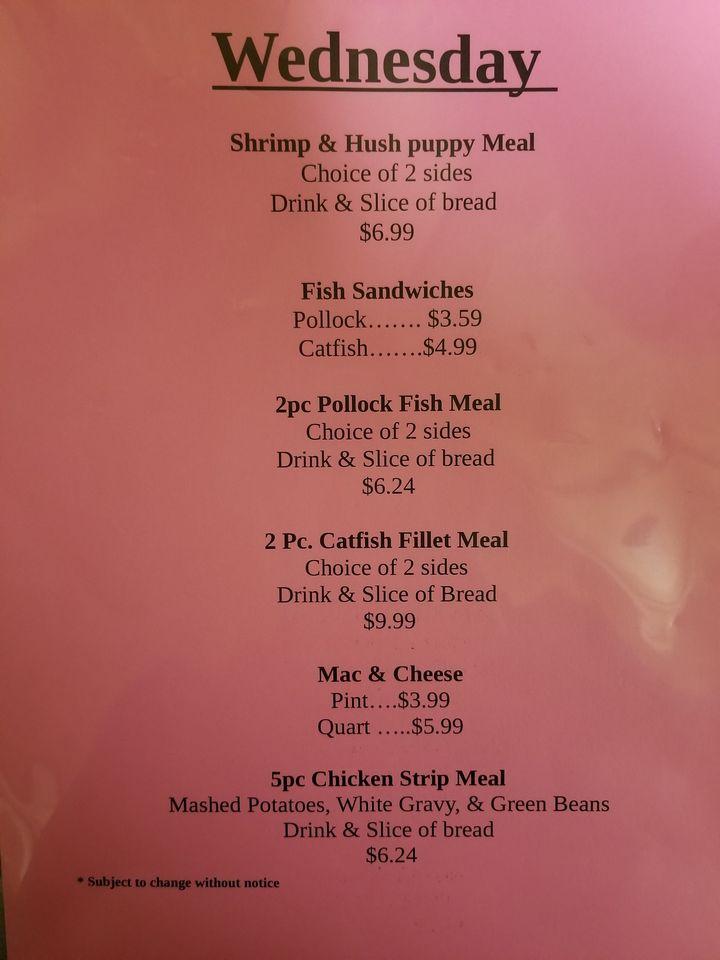 Menu at Dogwood Barbeque, Vincennes