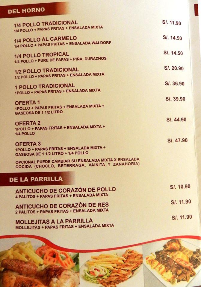 Menu at La caja Crocante restaurant, Lima, Calle Valparaiso