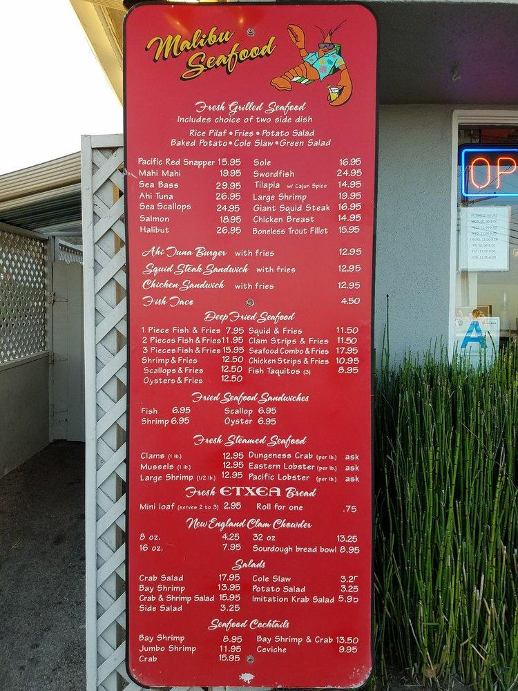 Menu at Malibu Seafood Fresh Fish Market & Patio Cafe, Malibu