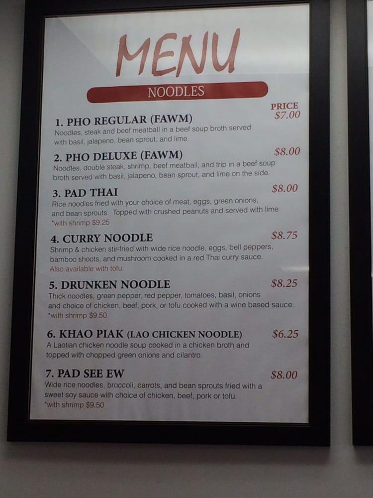 Menu at Plia's Kitchen restaurant, Green Bay