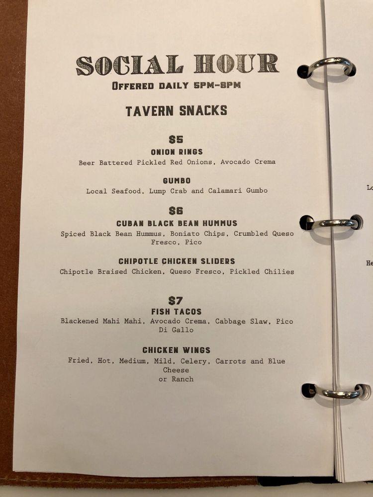 Menu at Shor Hyatt restaurant, Jacksonville