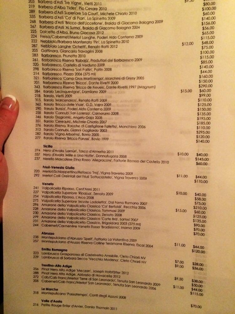 Menu at Sotto Sotto Restaurant, Atlanta