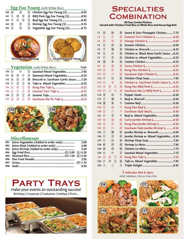 Menu at Chef Chen's restaurant, De Pere, 598 Redbird Cir