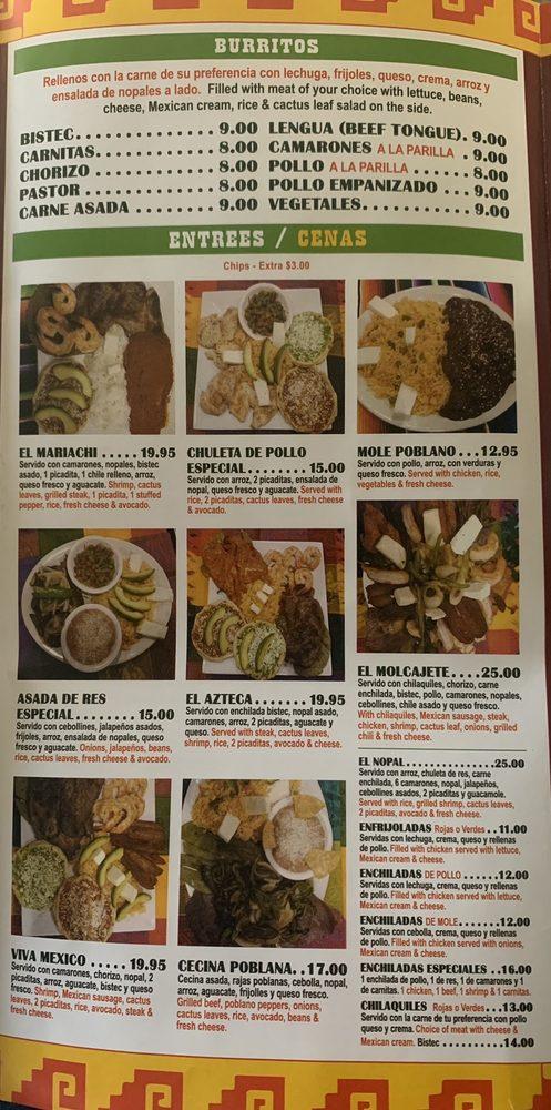 Menu at El nopal restaurante y taqueria, Vineland