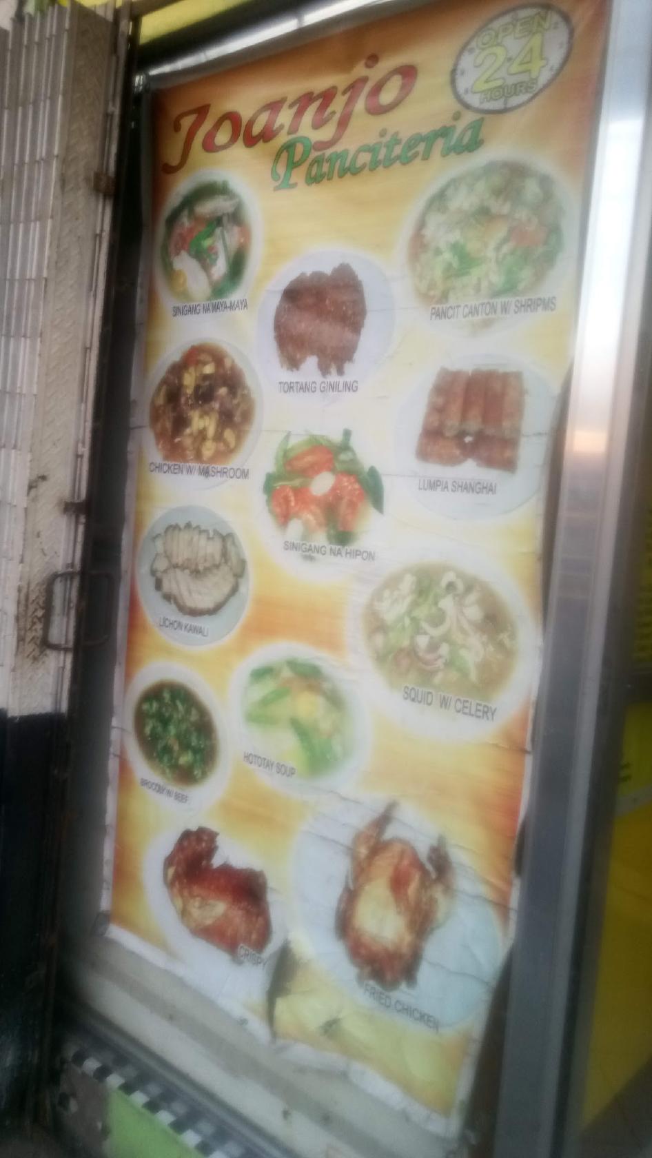 Menu at Joanjo Panciteria restaurant, Antipolo, 258 Sumulong Hwy