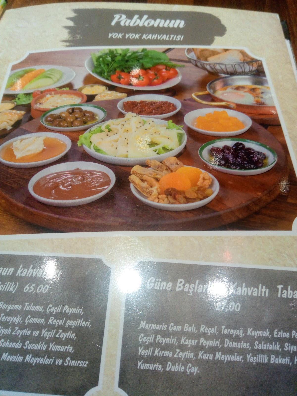 Menu at PABLO CAFE, Mugla