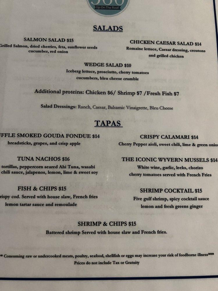 Menu at Perch 360 pub & bar, Punta Gorda