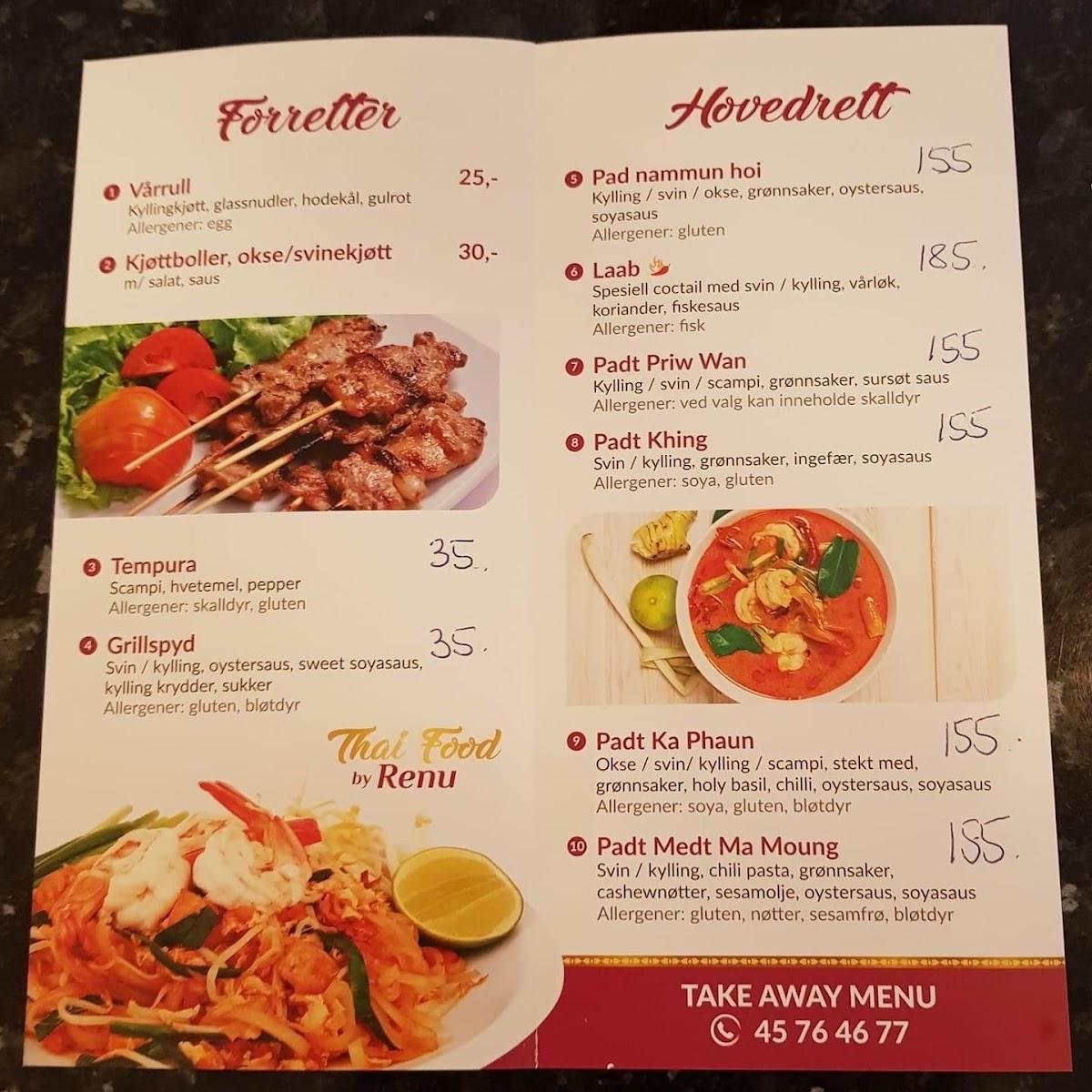 Menu at Thaifood By Renu restaurant, Kristiansund