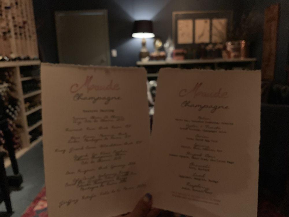 Menu at Maude restaurant, Beverly Hills
