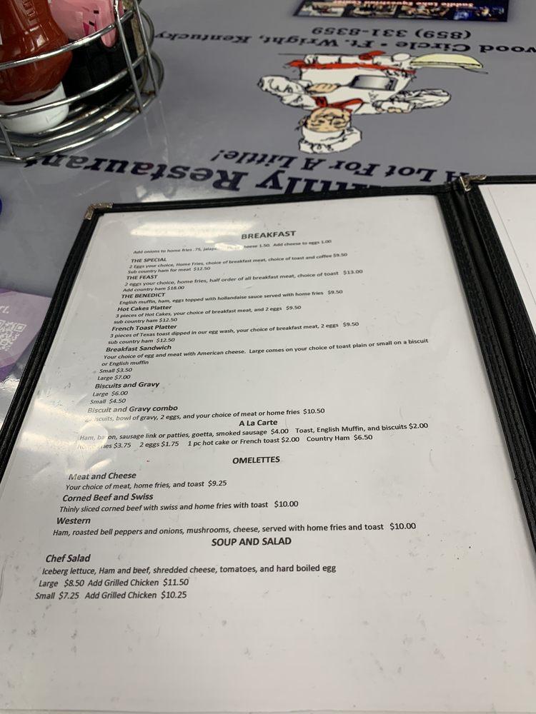 Menu at Fort Wright Family Restaurant, Fort Wright