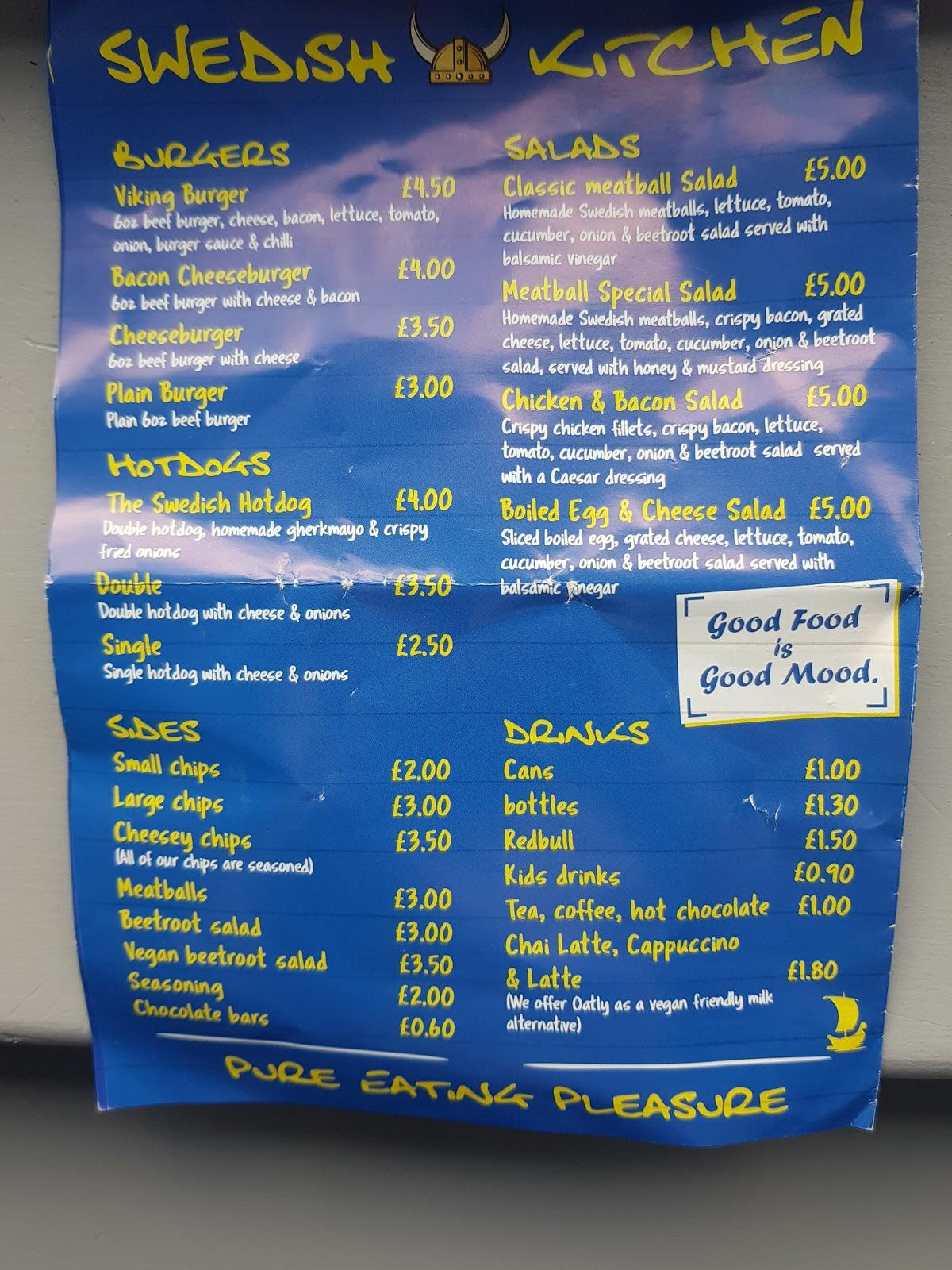 Menu at Swedish Kitchen fast food, Rushden